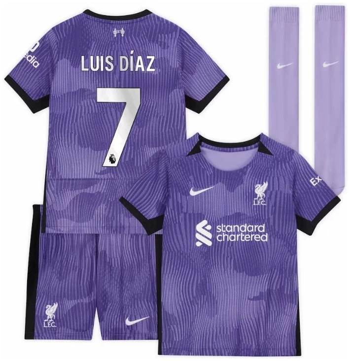 Luis Díaz Liverpool 23/24 Third Kids Kit - JerseyMotion