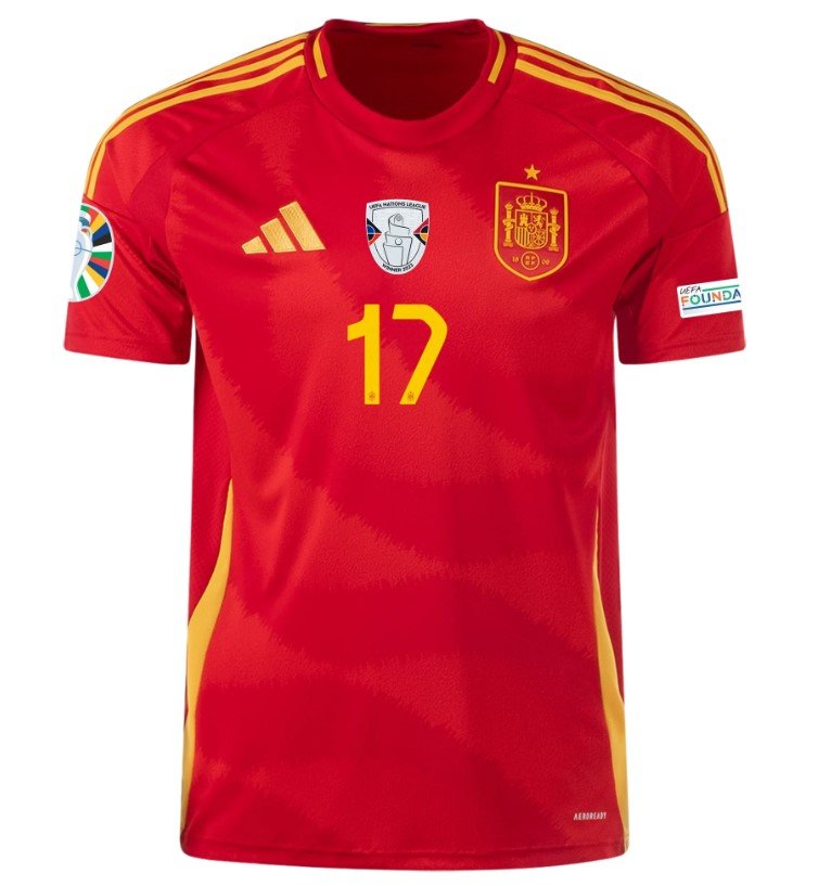 Nico Williams Spain 24/25 Home Jersey - JerseyMotion
