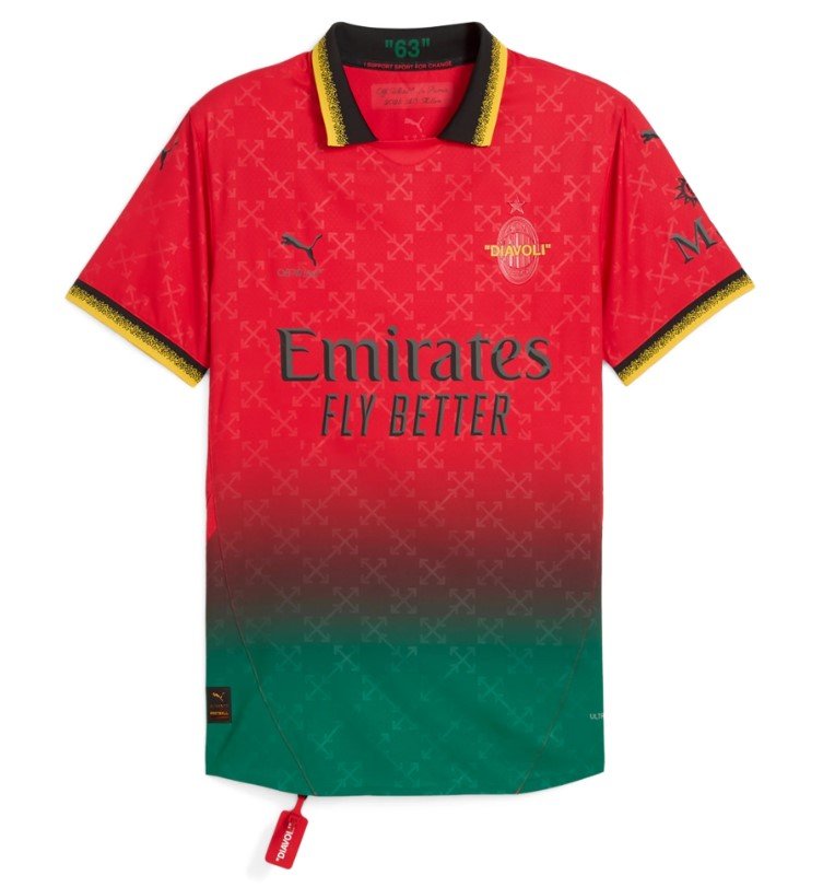 AC Milan x Off-White 24/25 Limited Edition Authentic Fourth Jersey ...