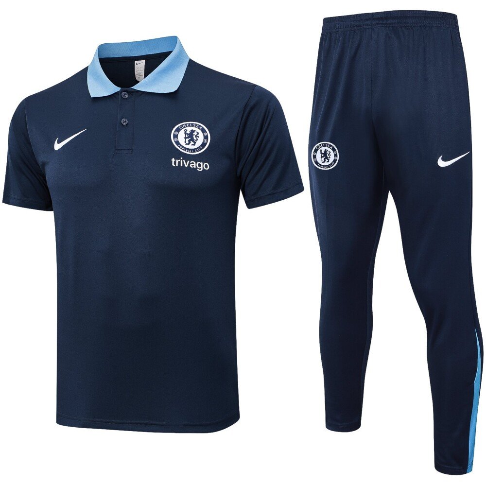 Chelsea 24/25 Polo Training Set (Dark Blue) - JerseyMotion