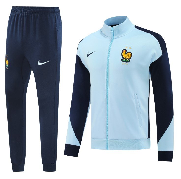 France 24/25 Tracksuit (Dark Navy/Light Blue) - JerseyMotion