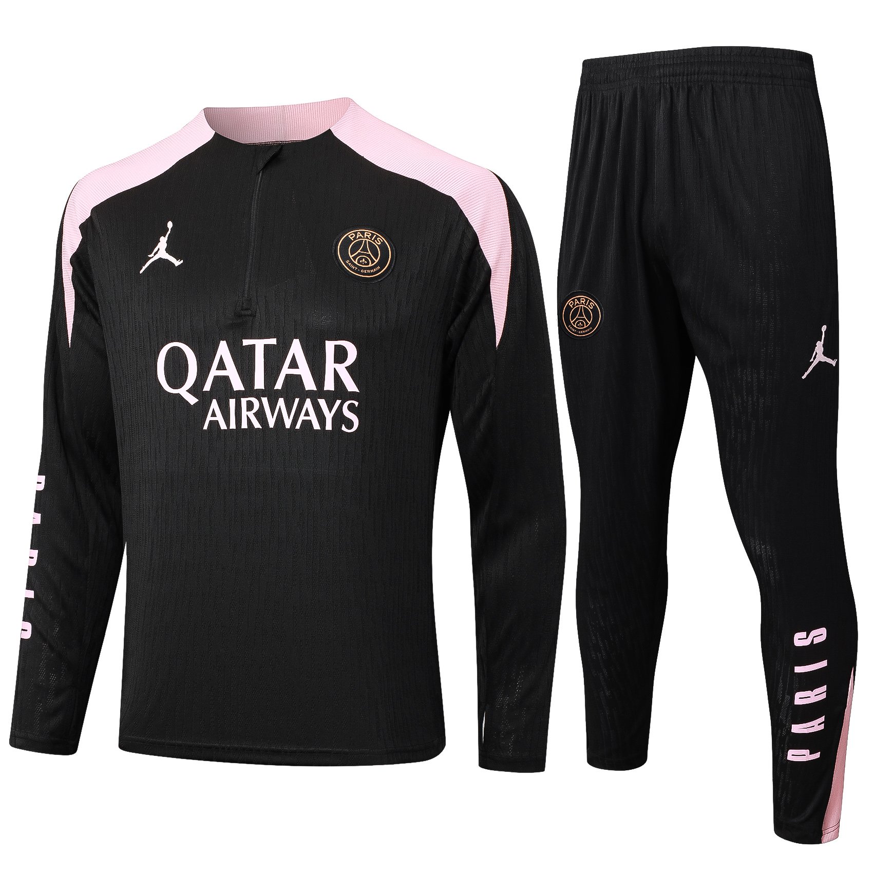 PSG 24/25 Half-Zip Tracksuit (Black) - JerseyMotion