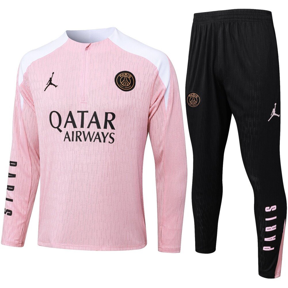 PSG 24/25 Half-Zip Tracksuit (Pink/Black) - JerseyMotion