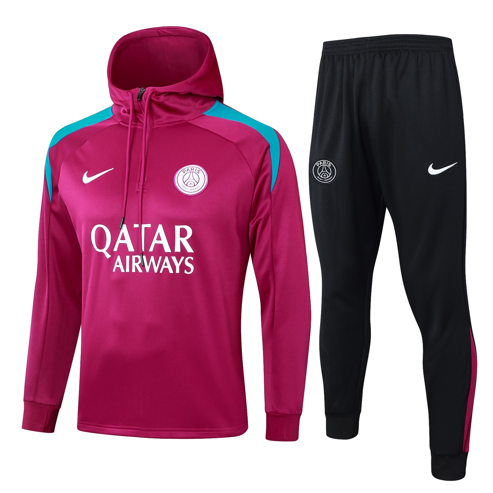 PSG 24/25 Hooded Half-Zip Tracksuit - JerseyMotion