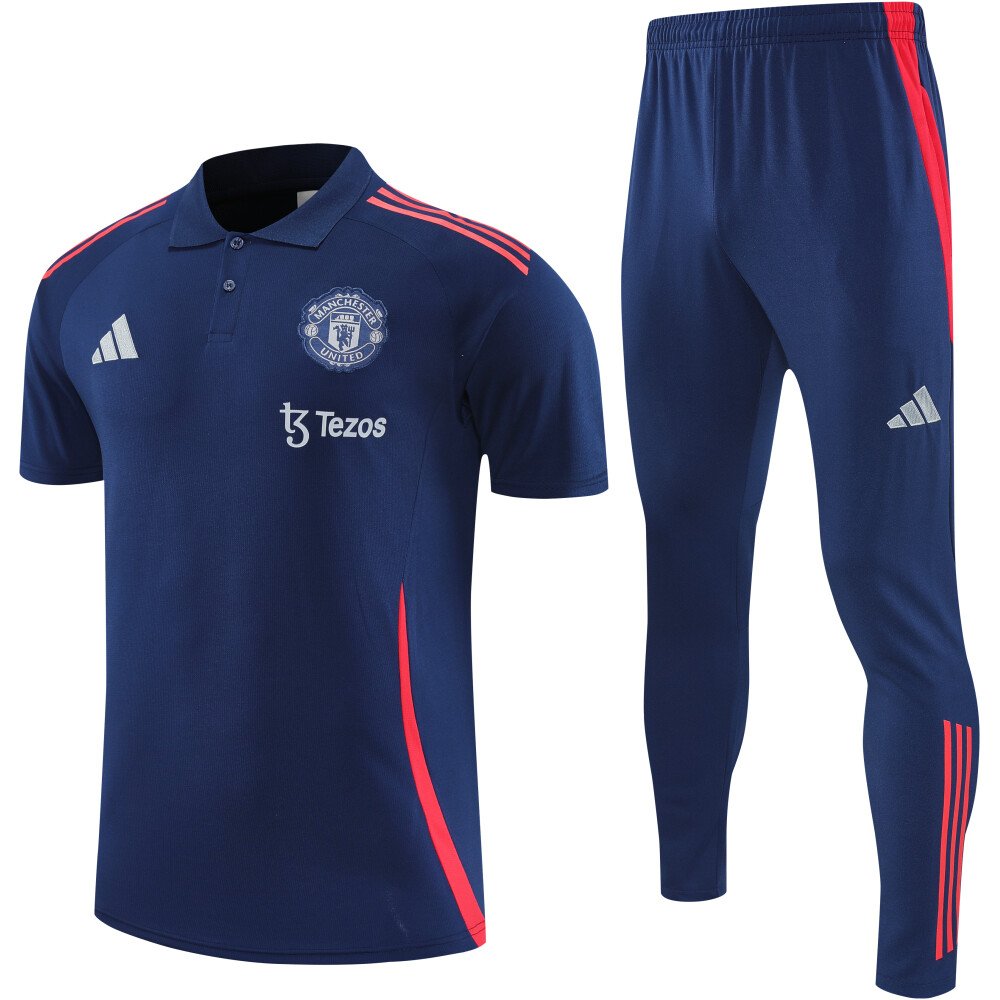 Manchester United 25/26 Training Polo Set (Navy/Red) - JerseyMotion