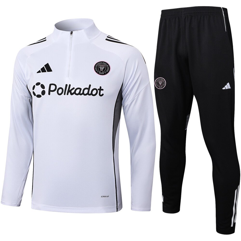 Inter Miami 2025 Half Zip Training Kit - White Edition - JerseyMotion