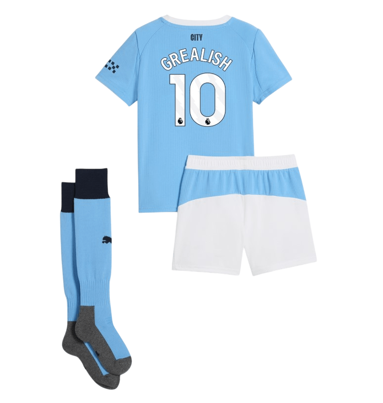 Grealish Manchester City 25/26 Home Kids Kit - JerseyMotion