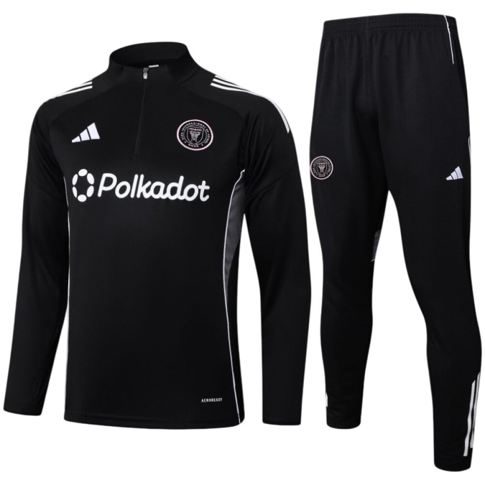 Inter Miami 24/25 Kids Half-Zip Training Kit - Black - JerseyMotion