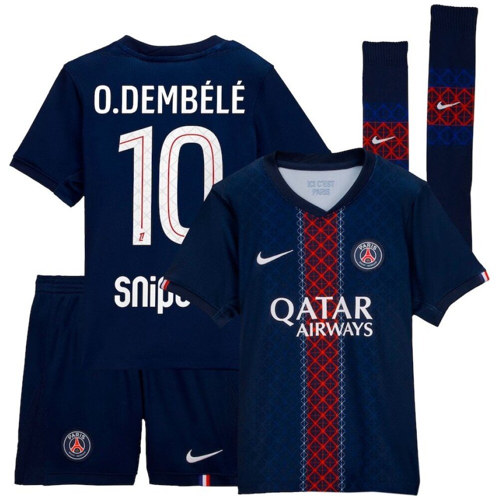 O. Dembélé PSG 25/26 Home Kids Kit - JerseyMotion