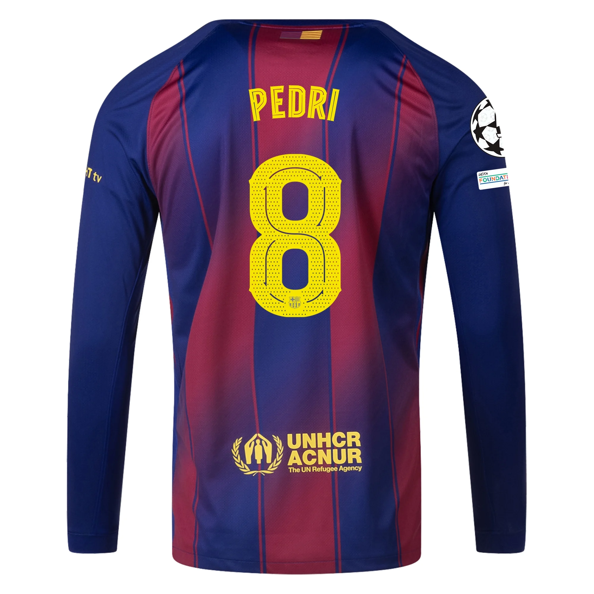 Pedri Barcelona 25/26 UCL Home Long Sleeve Jersey - JerseyMotion