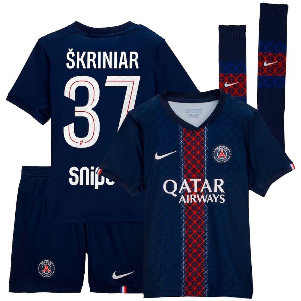 Škriniar PSG 25/26 Home Kids Kit - JerseyMotion
