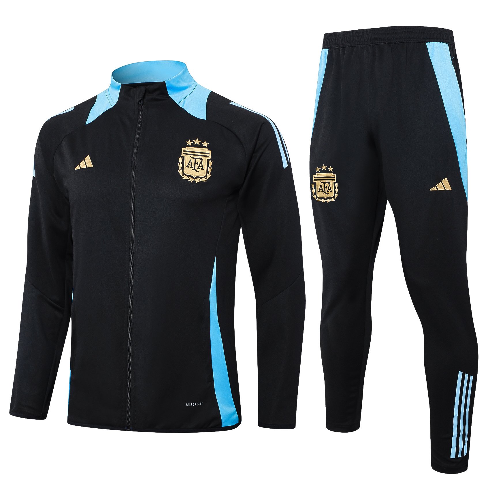 Argentina 24/25 Black/Light Blue Tracksuit - JerseyMotion