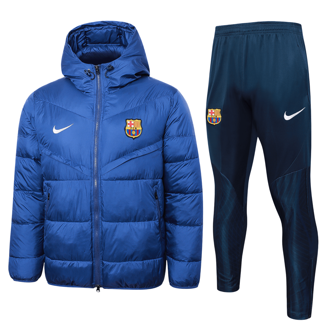 FC Barcelona Winter Cotton Puffer Jacket & Pants Set - Blue Edition ...