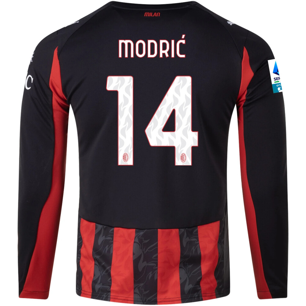 Modrić AC Milan 25/26 Home Long Sleeve Jersey - JerseyMotion