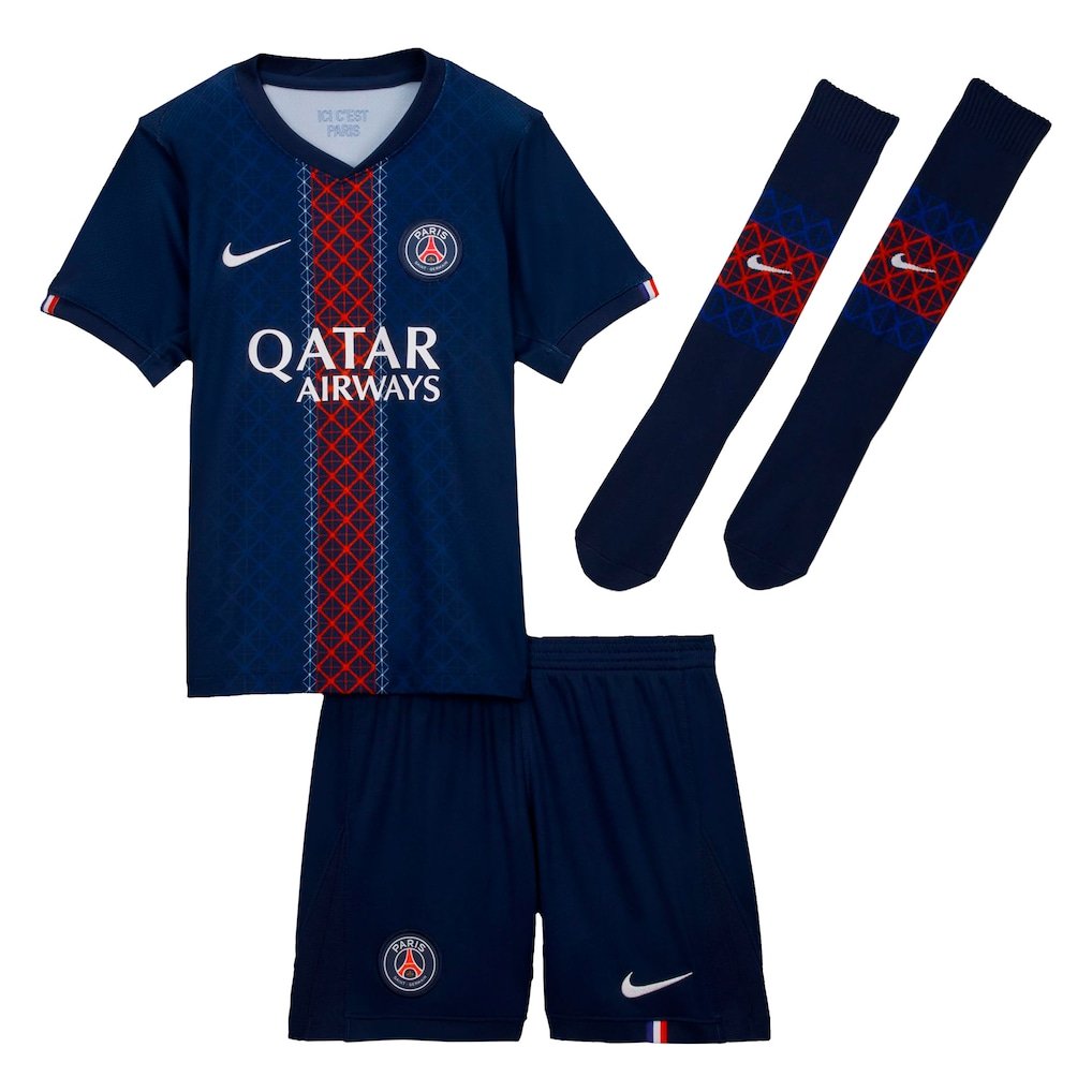 João Neves PSG 25/26 Home Kids Kit - JerseyMotion
