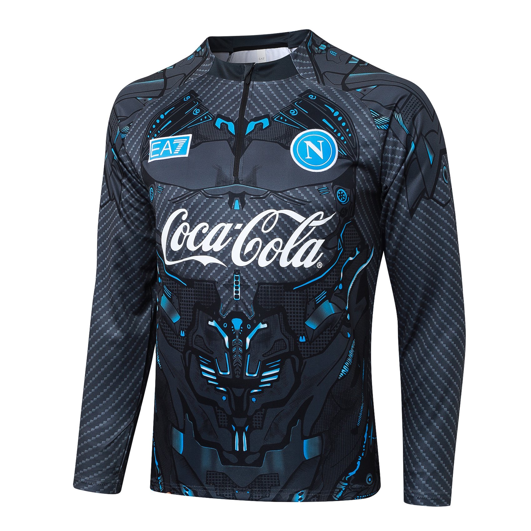 SSC Napoli 25/26 Half-Zip Training Tracksuit (Black/Teal) - JerseyMotion