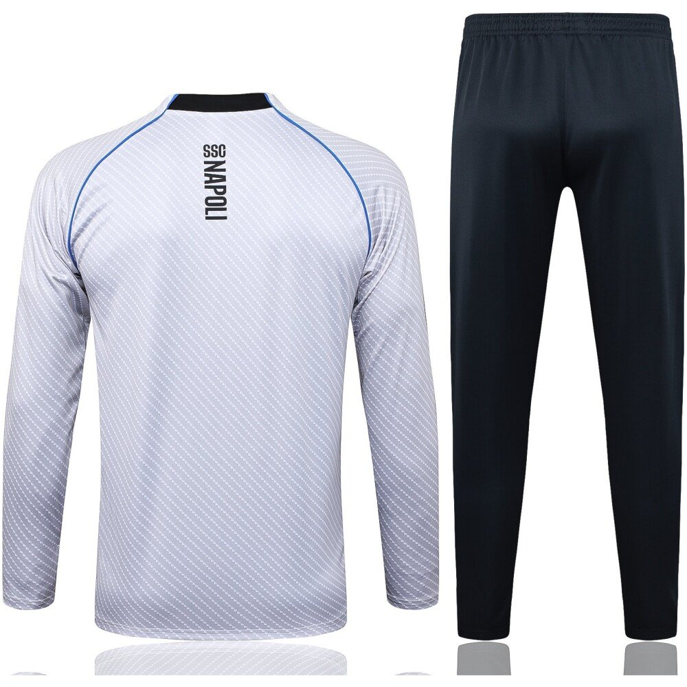 SSC Napoli 25/26 Half-Zip Training Tracksuit (Light Grey/Black ...