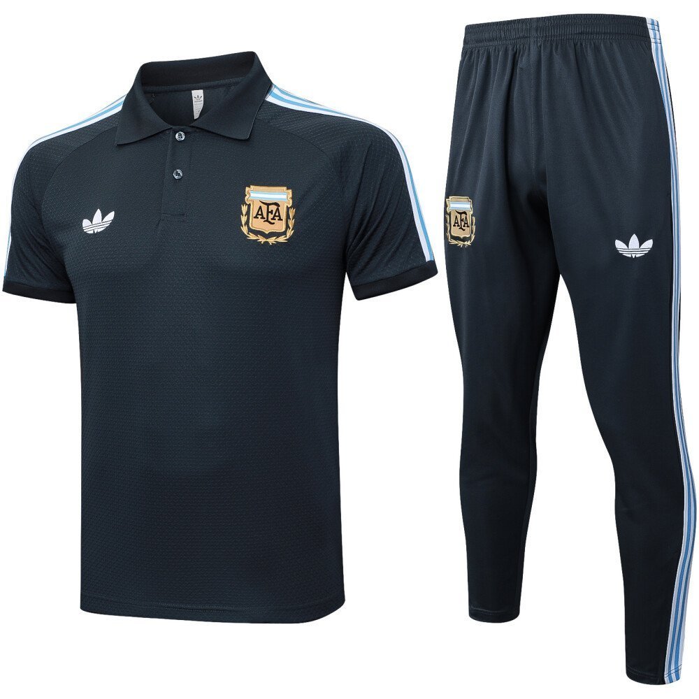 Argentina 25/26 Dark Grey Training Polo Set - JerseyMotion