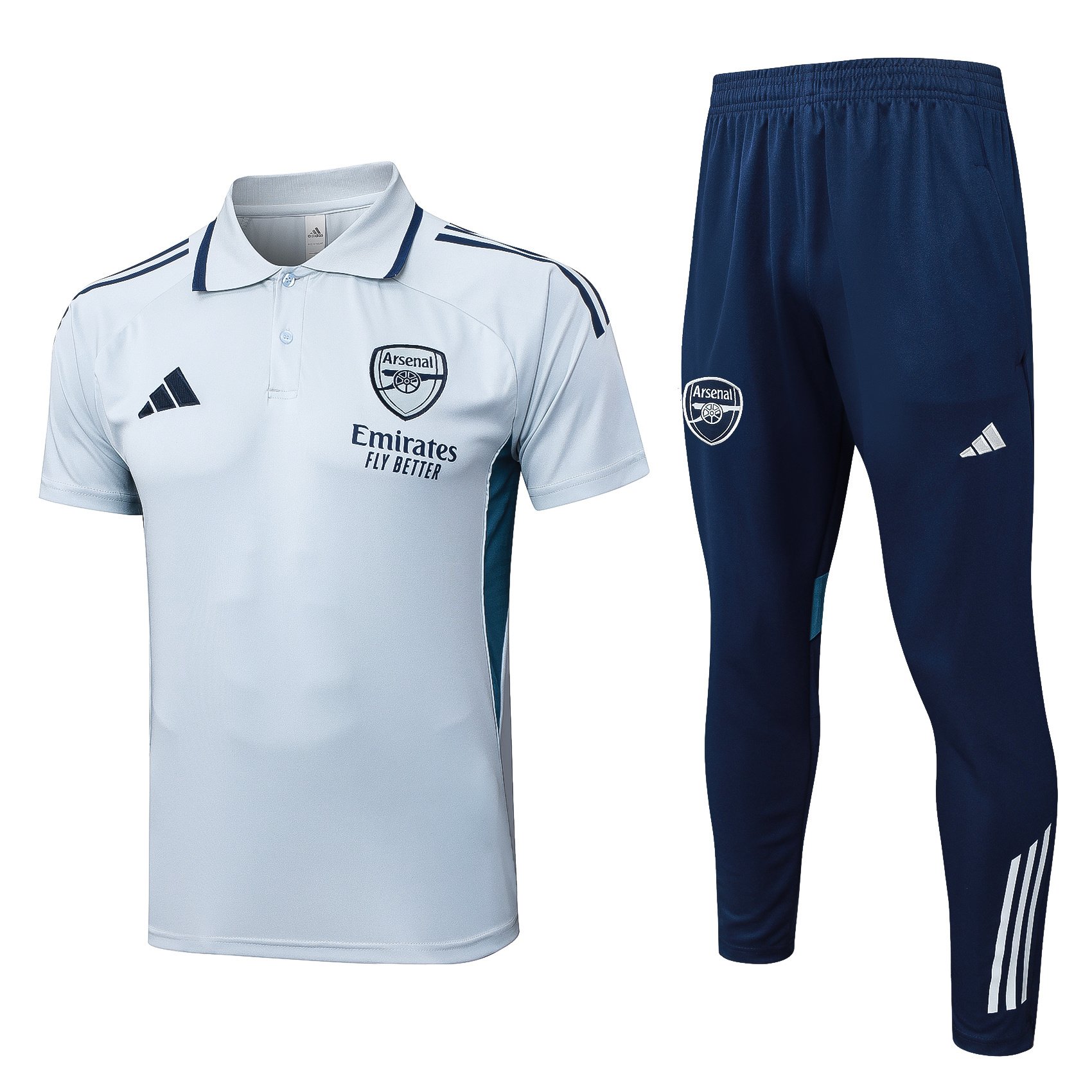 Arsenal 25/26 Light Blue Polo Training Set - JerseyMotion